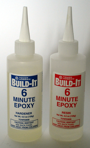You can use ANY TYPE of epoxy and you can get it at your local Hardware ...